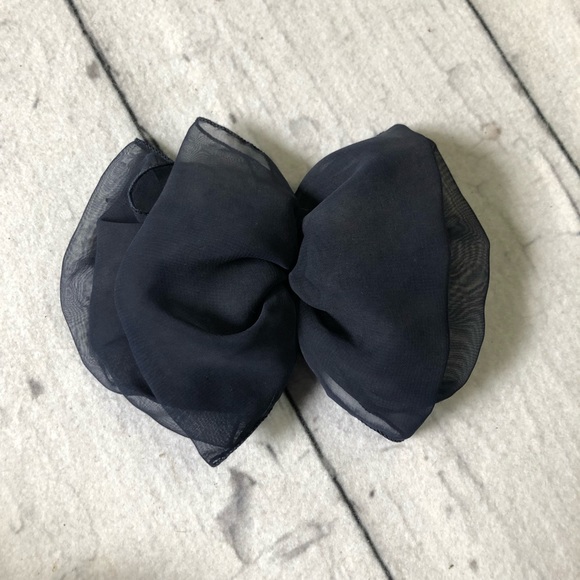 Vintage | Accessories | 8s 90s Barrette With Navy Bow | Poshmark